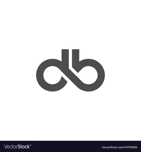 D B Letter Logo Lettermark Db Monogram Typeface Vector Image