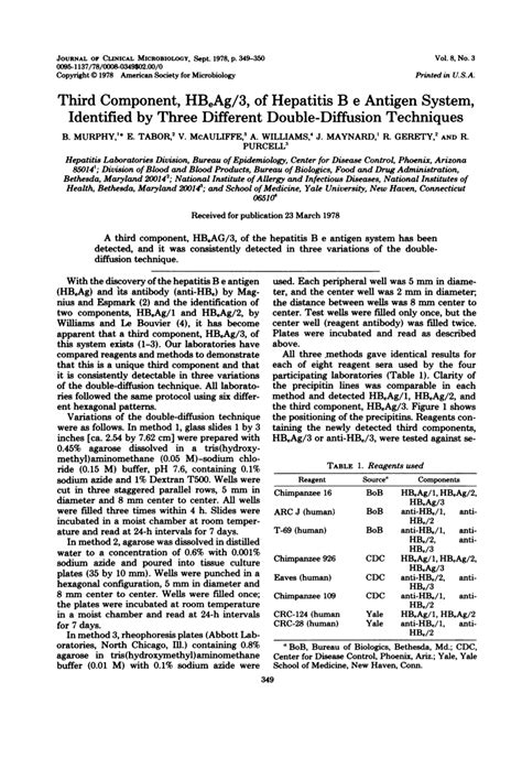 Pdf Third Component Hbe Ag3 Of Hepatitis B E Antigen System