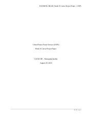 GSCM 588 Week 8 Course Project Paper USPS Docx RUNNING HEAD Week