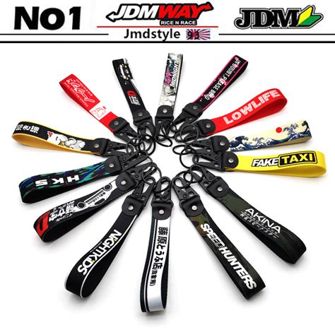 New Jdm Style Car Keychain Js Racing T Lanyard Keyring Auto Key