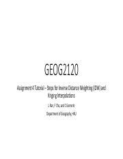 Practical Inverse Distance Weighting IDW And Kriging Interpolations Pdf GEOG Assignment