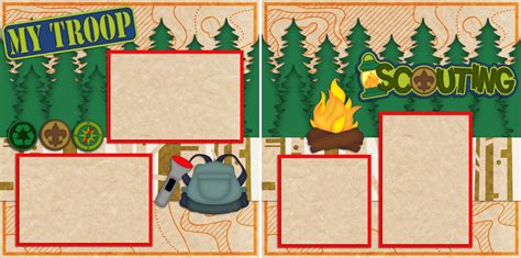 Scouting In Babe Scrapbook Layouts Scrapbook Layout Sketches Scrapbook Paper