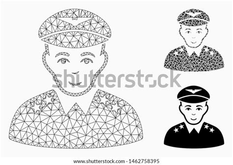Mesh Military Pilot Officer Model Triangle Stock Vector Royalty Free 1462758395 Shutterstock