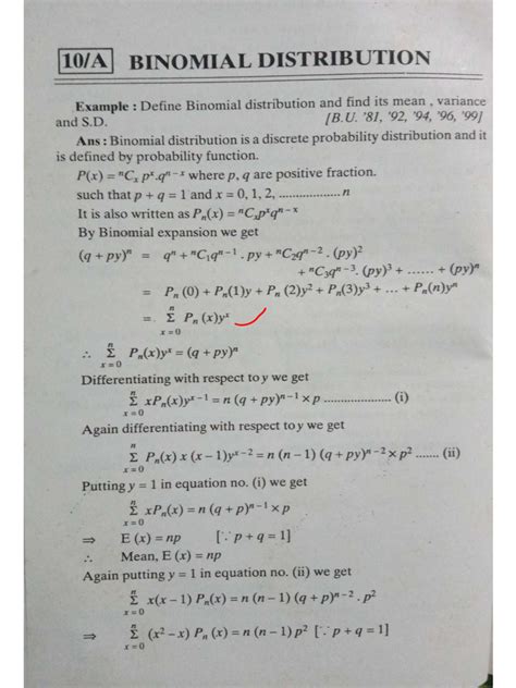 Binomial Distribution Stat Pdf