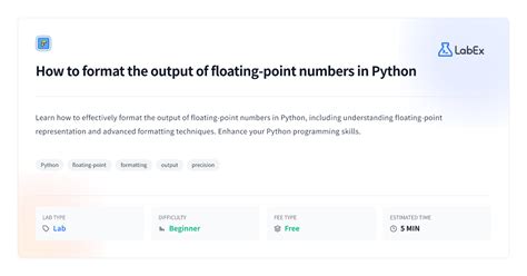 How To Format The Output Of Floating Point Numbers In Python Labex