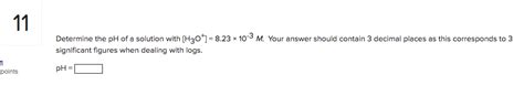 Solved 11Determine The PH Of A Solution With Chegg Com