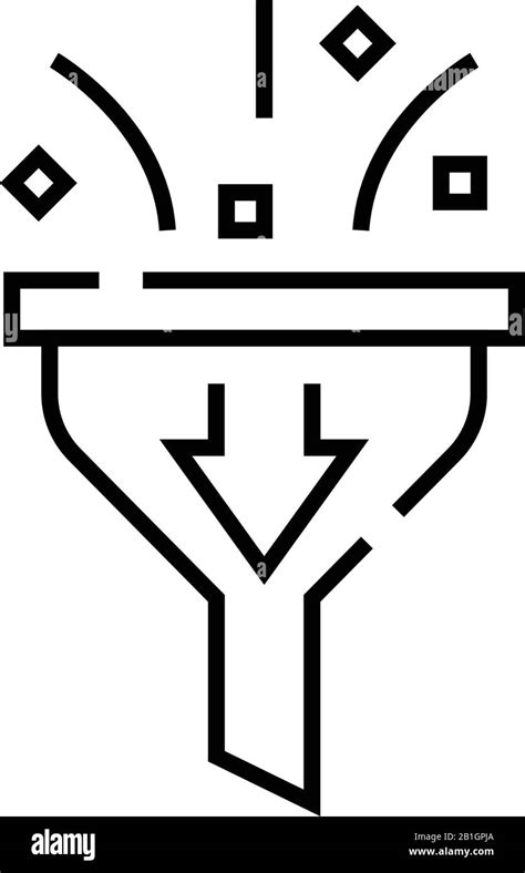 Filtering Data Line Icon Concept Sign Outline Vector Illustration Linear Symbol Stock Vector