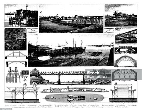 Antique Engraving Collection Construction And Engineering向量圖形及更多建築地盤圖片