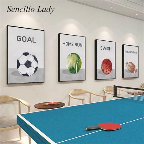 수채화 축구 농구 보육 포스터 스포츠 공 그림 캔버스 인쇄 벽 예술 그림 어린이 침실 놀이방 장식 Aliexpress