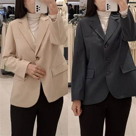 미쏘 자켓 테일러드 싱글 오버핏 블레이저 면접룩 네이버 블로그