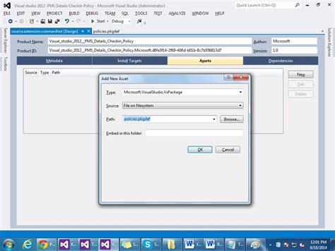 Visual Studio TFS Client Side Hook Stack Overflow