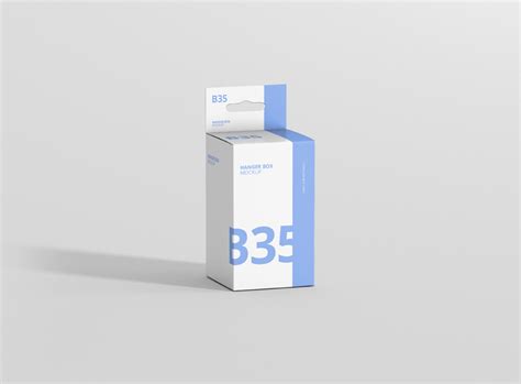 Box Mockup Small Rectangle Size With Hanger Premium Mockups