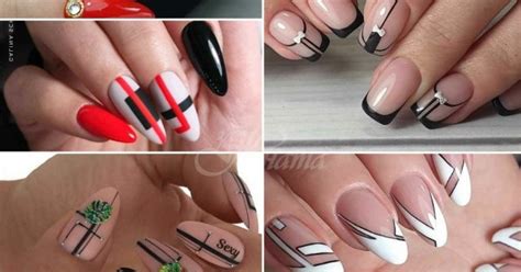 Нов френски маникюр 2020 с геометрични фигури Последен писък на модата За Жената