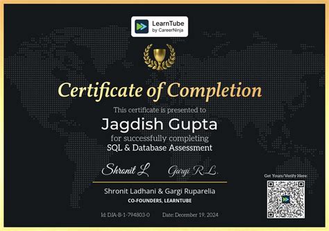 Celebrating New Certification Of Sql And Database Assessment Jagdish Gupta