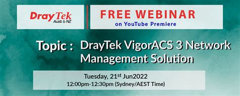 Free Draytek Webinar Draytek Vigoracs 3 Network Management Solution I Lan Technology