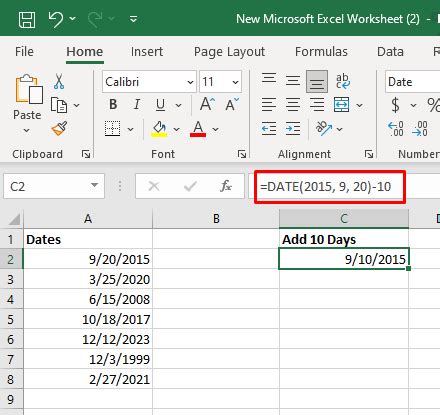 How To Add Or Subtract Dates In Excel