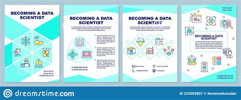 Becoming Data Scientist Brochure Template Stock Vector Illustration