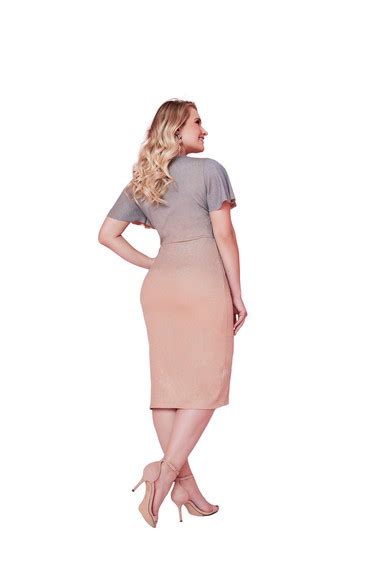 Vestido Curto Festa Tubinho Degrade Brilhos Transpasse