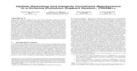 Pdf Update Rewriting And Integrity Constraint Maintenance In A Schema