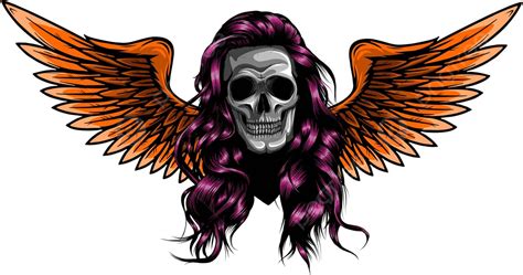 翼を持つ女性の頭蓋骨ベクトル イラスト スケルトン砂糖バッジ ベクターイラスト画像とpngフリー素材透過の無料ダウンロード Pngtree