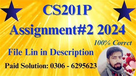 CS201P Assignment 2 Solution Spring 2023 YouTube