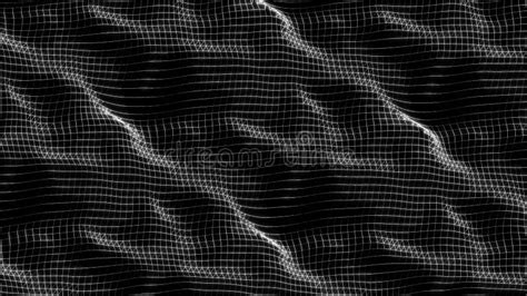3d Render Abstract Triangle Grid Water Waves Wireframe Waves Mesh Of Digital Data Abstract