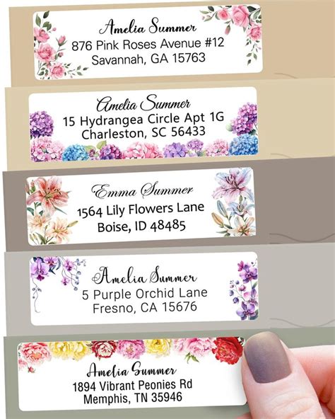 Personalized Return Address Labels Floral High Gloss Custom Mailing