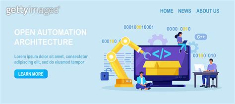 Developers Creating Software Script At Computer With Open Robotic Soft