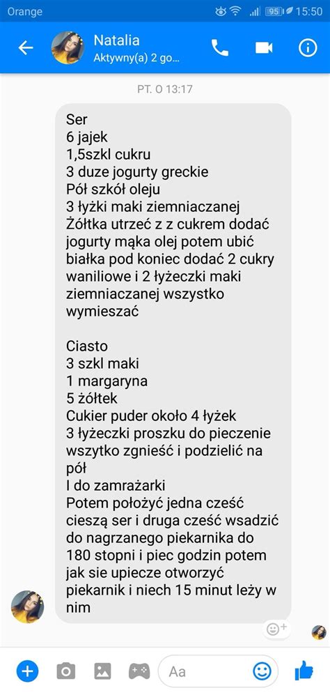 Sernik z jogurtów greckich Inbox screenshot