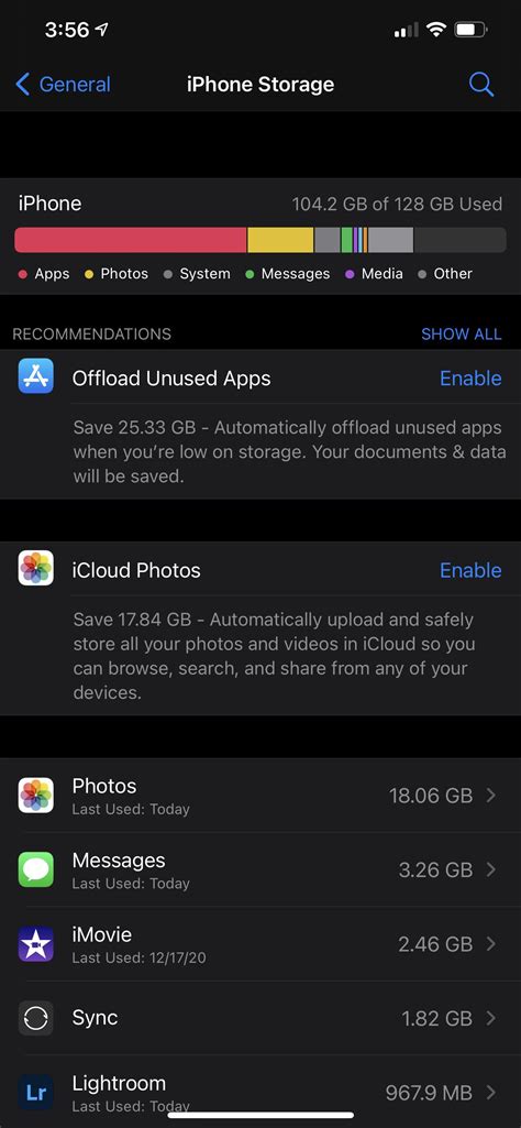 “iphone storage almost full” with 24gb left keeps nagging me r