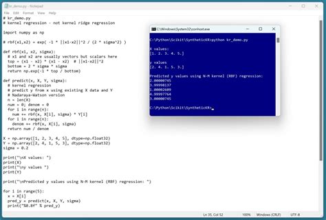 Pythonkernelregressiondemo James D Mccaffrey