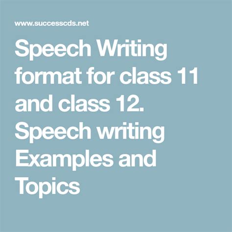 Speech Writing Format For Class 11 And Class 12 Speech Writing