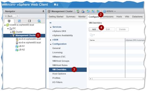 how to use vm overrides and drs affinity rules
