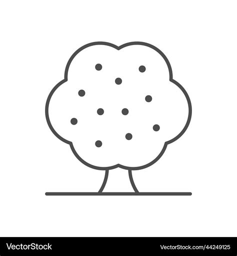 Fruit Tree Line Outline Icon Royalty Free Vector Image