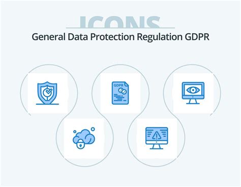 Gdpr Blue Icon Pack 5 Icon Design Secure File Gdpr Eu Security 26186478 Vector Art At Vecteezy