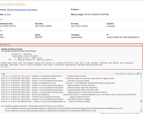 Error While Executing A Python Code On Server Altair Community
