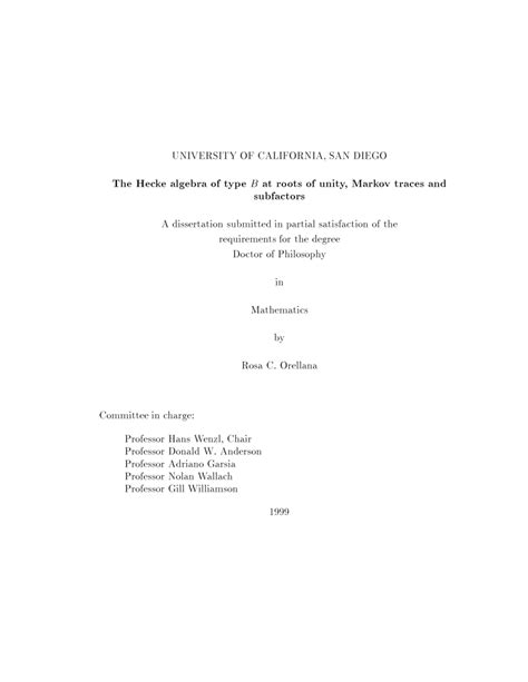 Pdf The Hecke Algebra Of Type B At Roots Of Unity Markov Traces And Subfactors