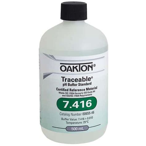 Always In Stock Oakton Traceable PH Standard Buffer With Calibration Clear PH 7 416 500 ML