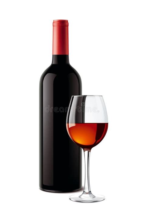 Botella De Vino Y Copa Ilustración Del Vector Ilustración De Reflejado