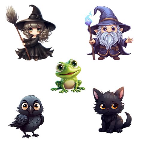 Chibi Witch Clip Art Witchy Halloween Wizard Clipart Scrapbook