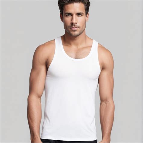 A Man With A White Tank Top And Black Shorts That Says Hes A Man