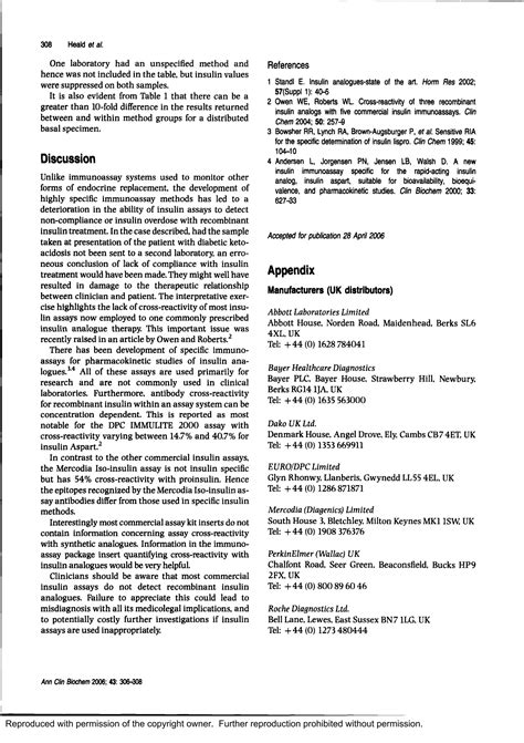 Most Commercial Insulin Assays Fail To Detect Recombinant Insulin Analogues Pdf