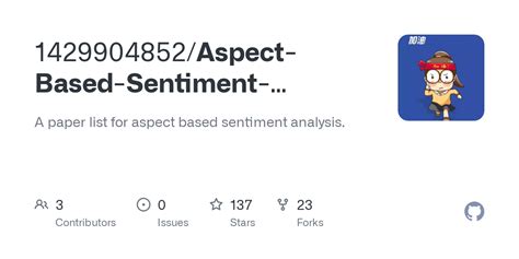Github 1429904852 Aspect Based Sentiment Analysis A Paper List For