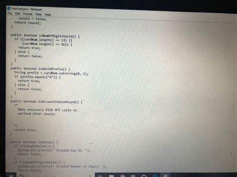 Template Assignment Credit Card Validation Program Chegg