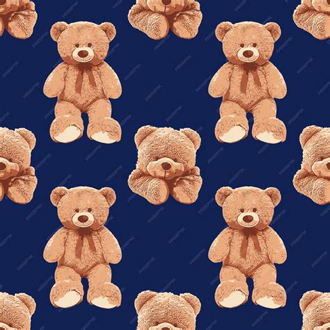Premium Vector Seamless Teddy Bear Pattern 120