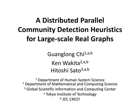 A Distributed Parallel Community Detection Heuristics For Large Scale
