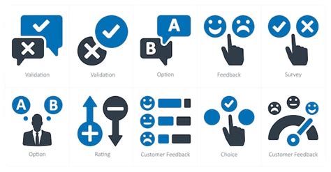 Premium Vector A Set Of 10 Survey And Ratings Icons As Validation
