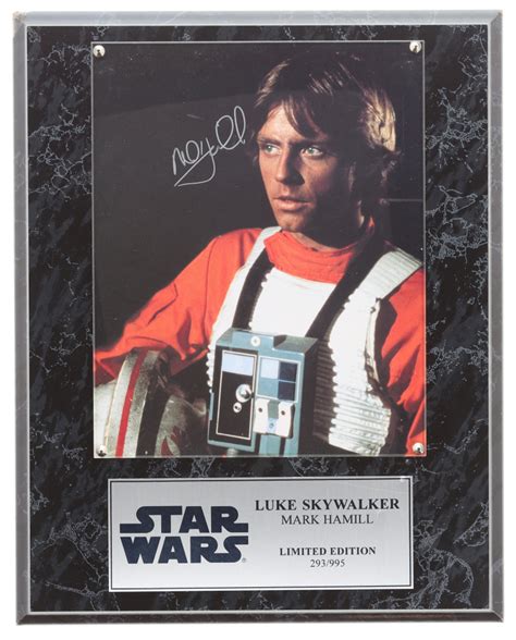 Mark Hamill Signed Star Wars Custom Plaque Photo Display Beckett