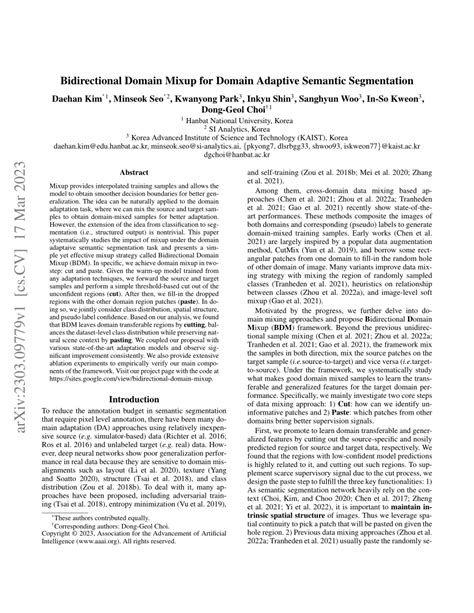Pdf Bidirectional Domain Mixup For Domain Adaptive Semantic Segmentation
