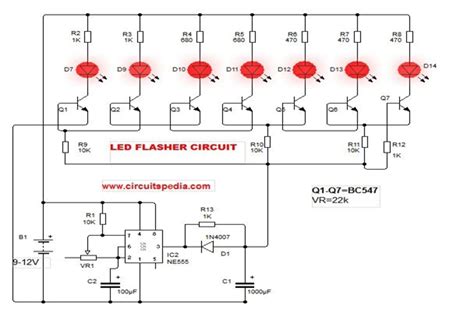Led Blinking Circuit Diagram Diagram Board